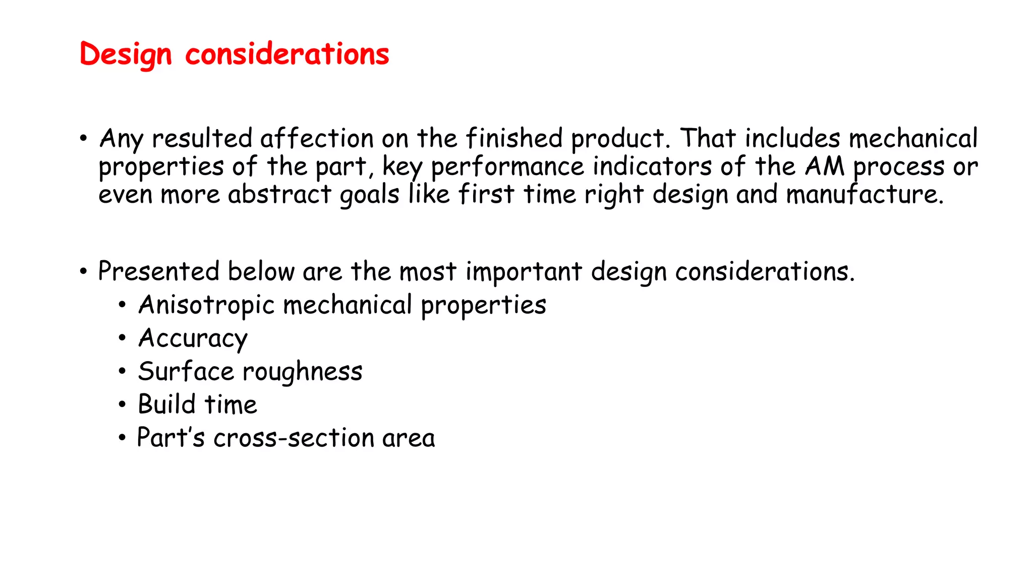 Lecture # 03 Design for Additive Manufacturing | PPTX