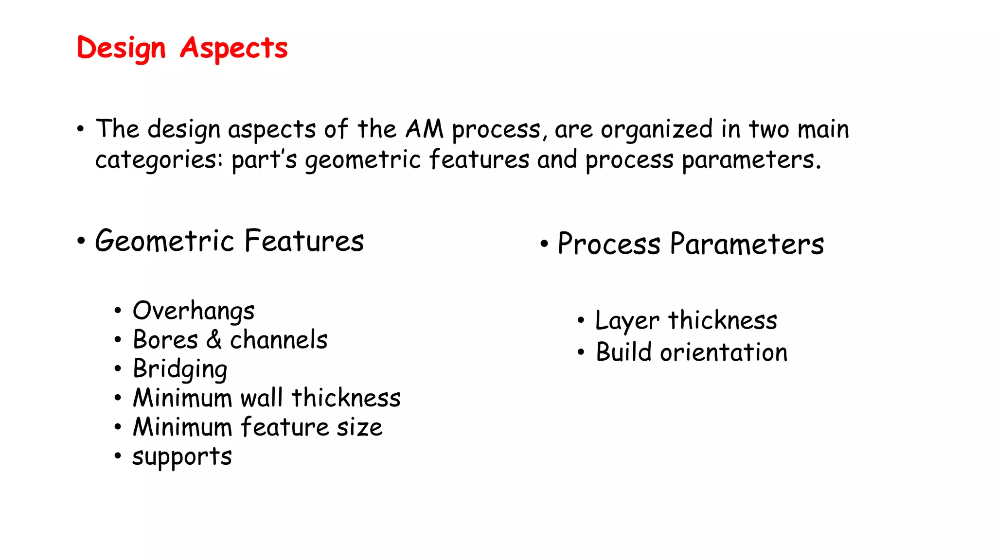 Lecture # 03 Design for Additive Manufacturing | PPTX