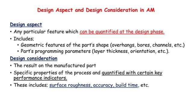 Lecture # 03 Design for Additive Manufacturing | PPTX | Manufacturing ...