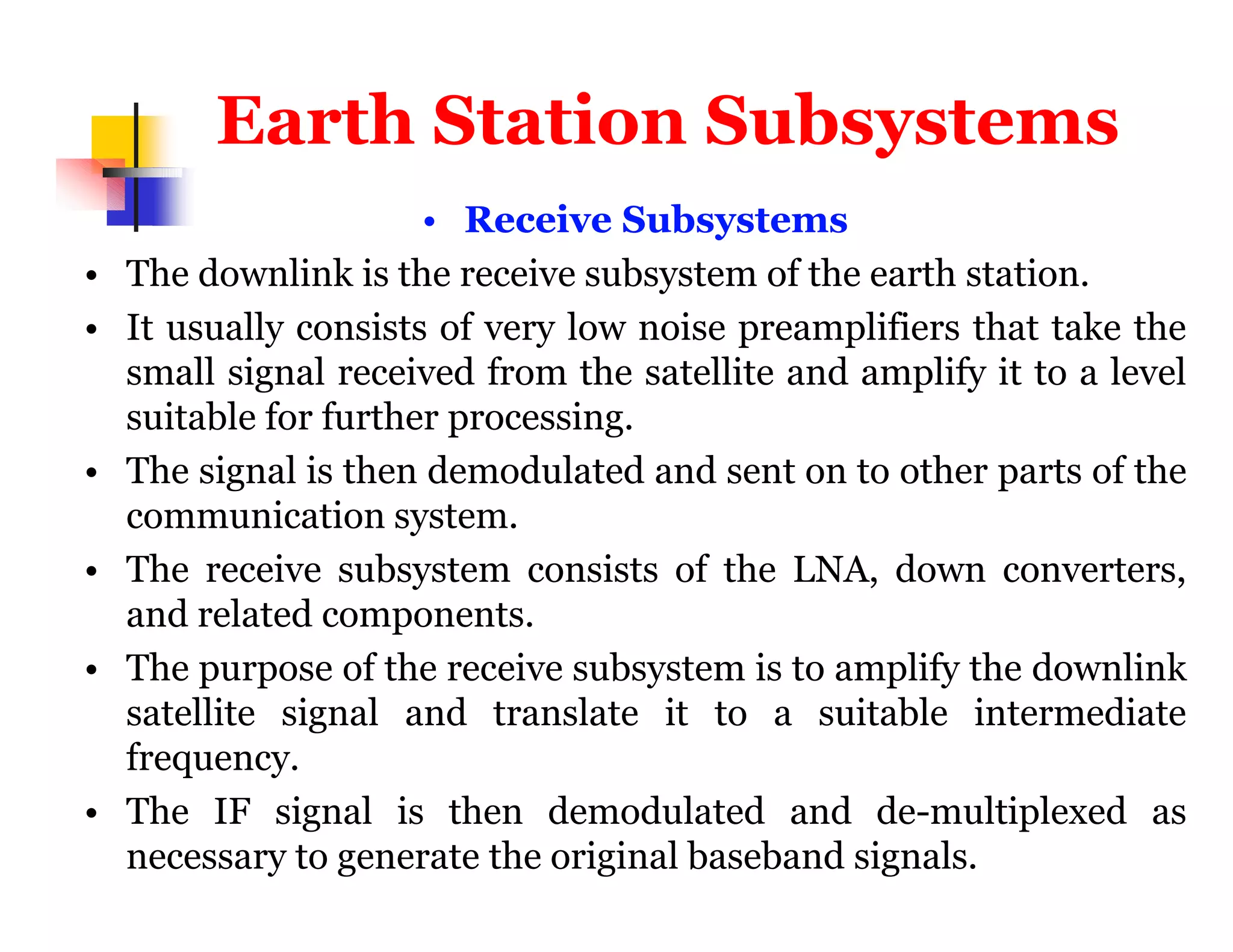 Earth Station Subsystem | PPT