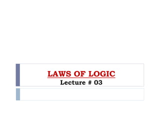 Laws of Logic in Discrete Structures and their applications | PPTX | Programming Languages ...