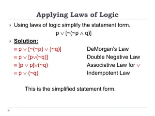 Laws of Logic in Discrete Structures and their applications | PPTX | Programming Languages ...