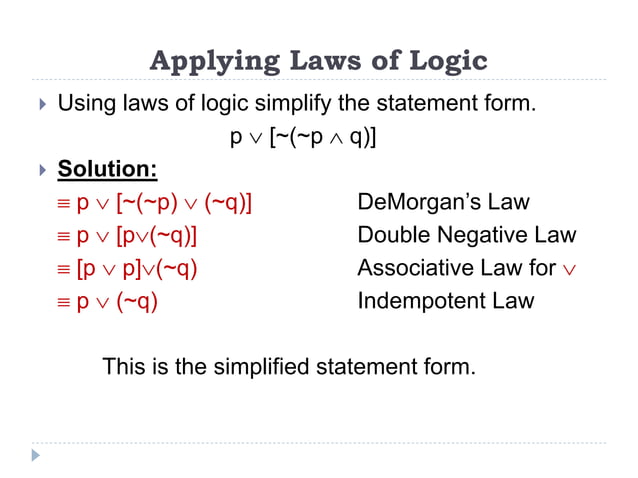 Laws of Logic in Discrete Structures and their applications | PPTX | Programming Languages ...