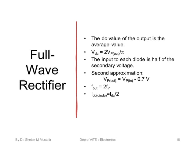halfe wave rectifier and full wave recifiers | PPT