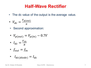 halfe wave rectifier and full wave recifiers | PPT