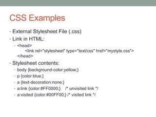 Lecture 03 HTML&CSS Part 2 | PPTX