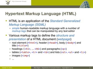 HTML5 and the Open Web Platform - Lecture 03 - Web Information Systems ...