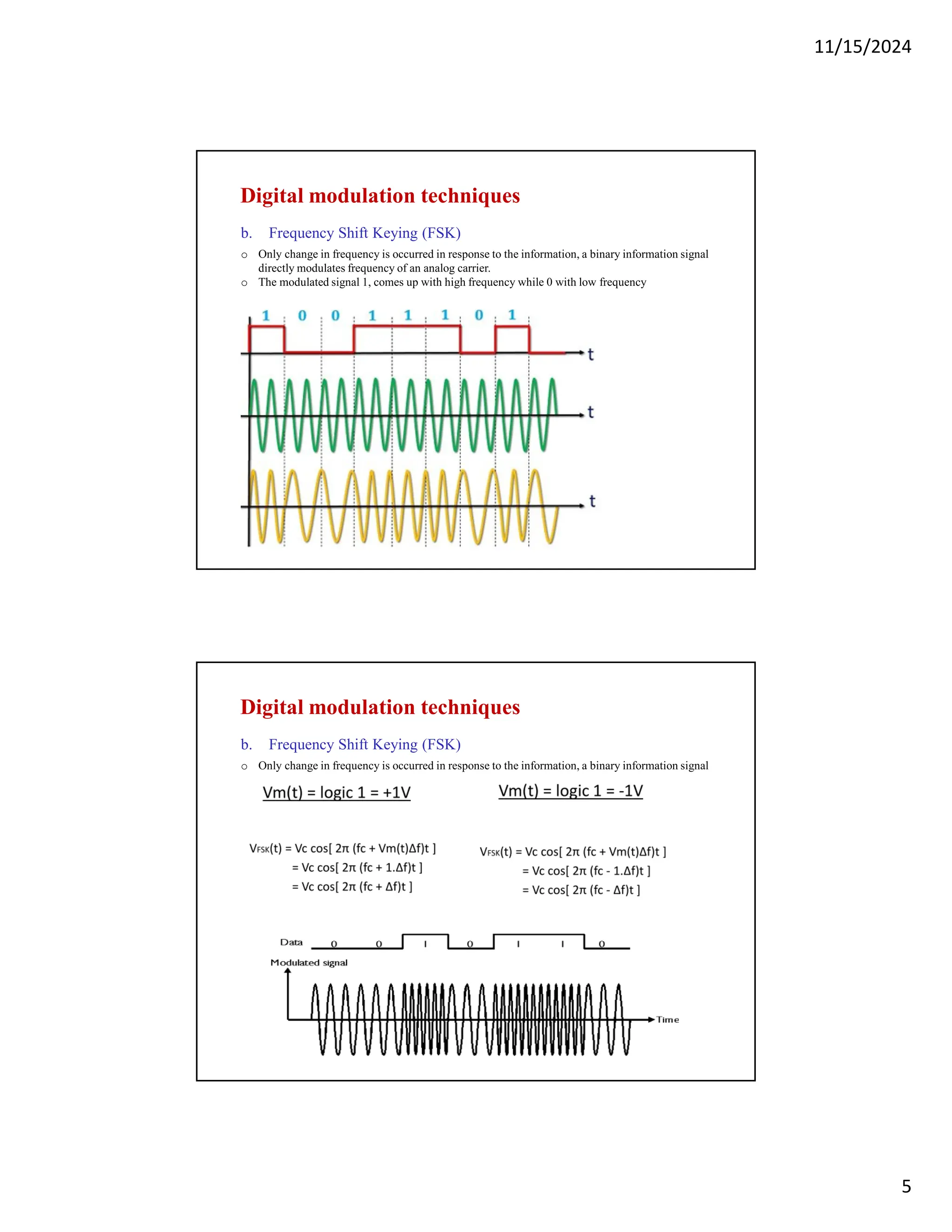 Lecture 03-Digital modulation techniques | PDF