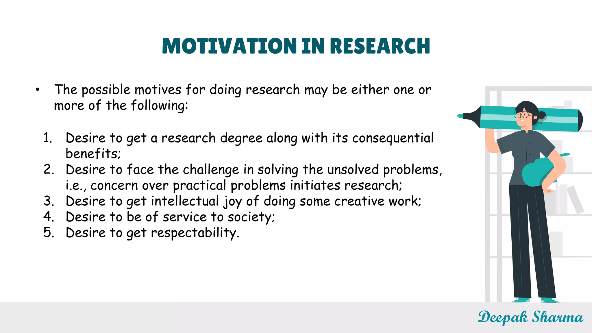 Lecture 03 motivation in research and type of research | PPTX