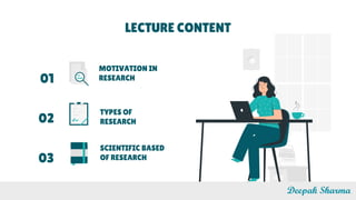 Lecture 03 motivation in research and type of research | PPTX