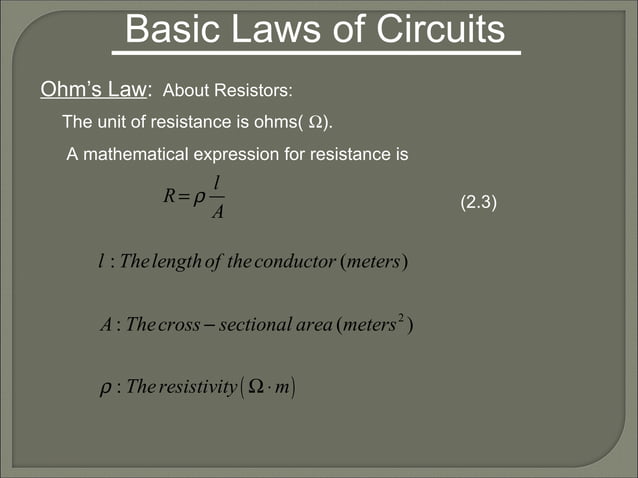 ohm's law and circuits | PPT | Physics | Science