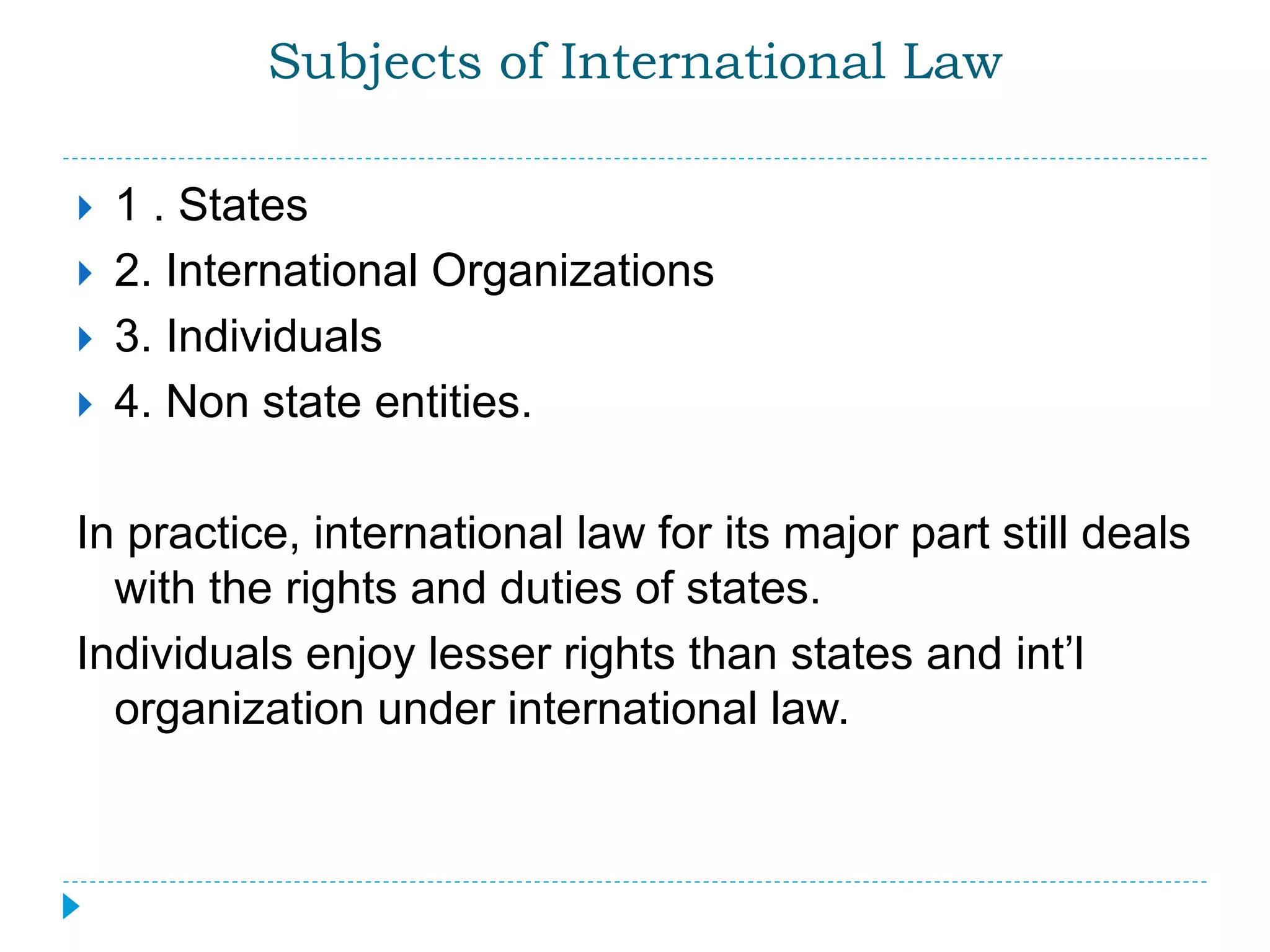 Subjects of International Law | PPTX