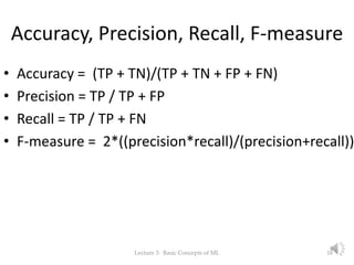 Lecture 3: Basic Concepts of Machine Learning - Induction & Evaluation | PDF | Web Development ...