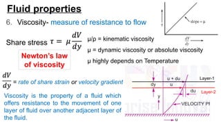 Lecture 3 of the fluid mechanics class 2024 | PPTX