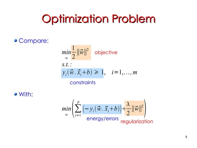 lecture on support vector machine in the field of ML | PPT