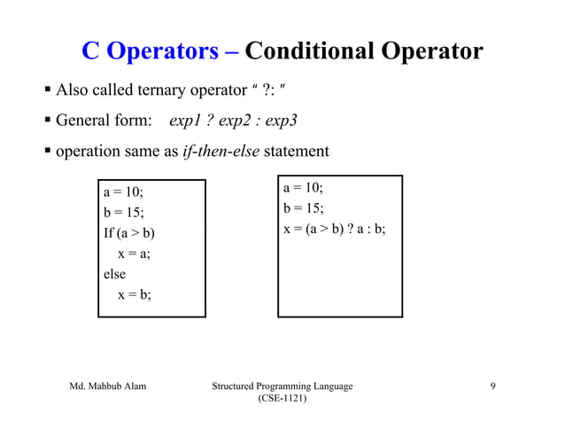 Lecture03(c expressions & operators) | PPT