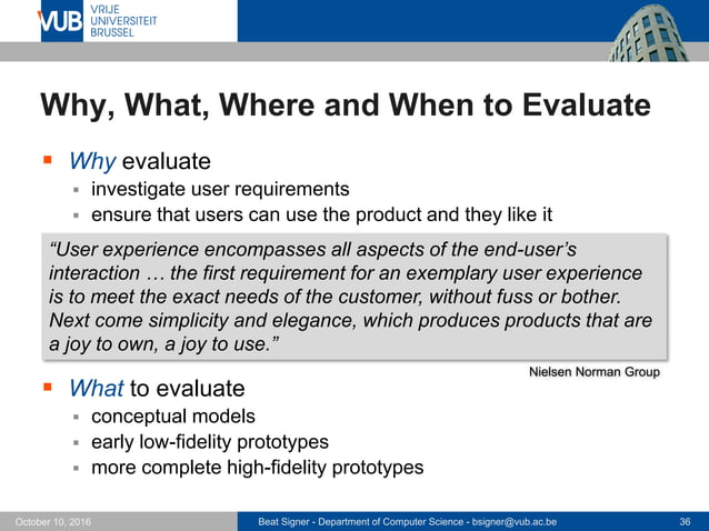 Requirements Analysis, Prototyping and Evaluation - Lecture 03 - Next ...