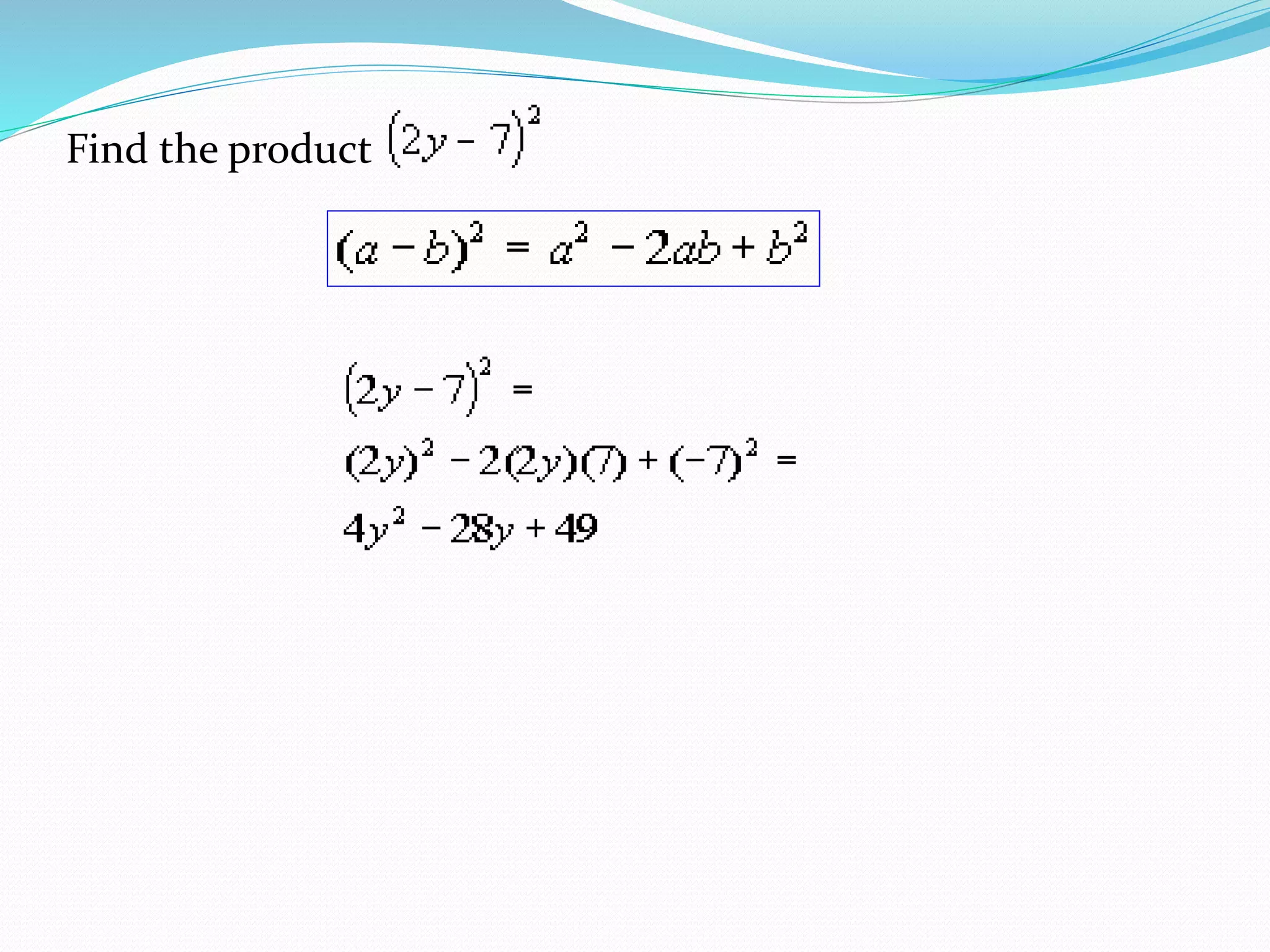 Lecture 03 special products and factoring | PPTX