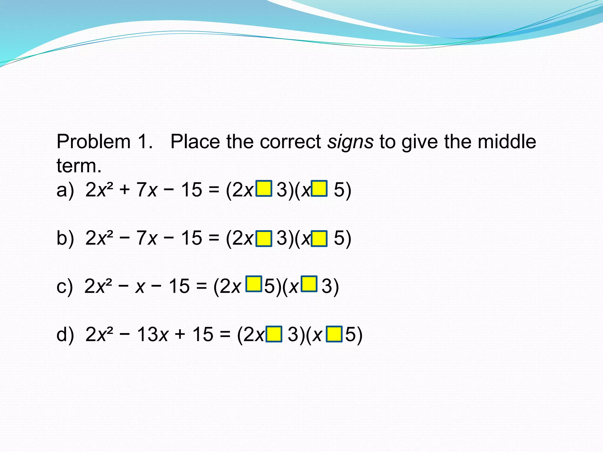 Lecture 03 special products and factoring | PPTX