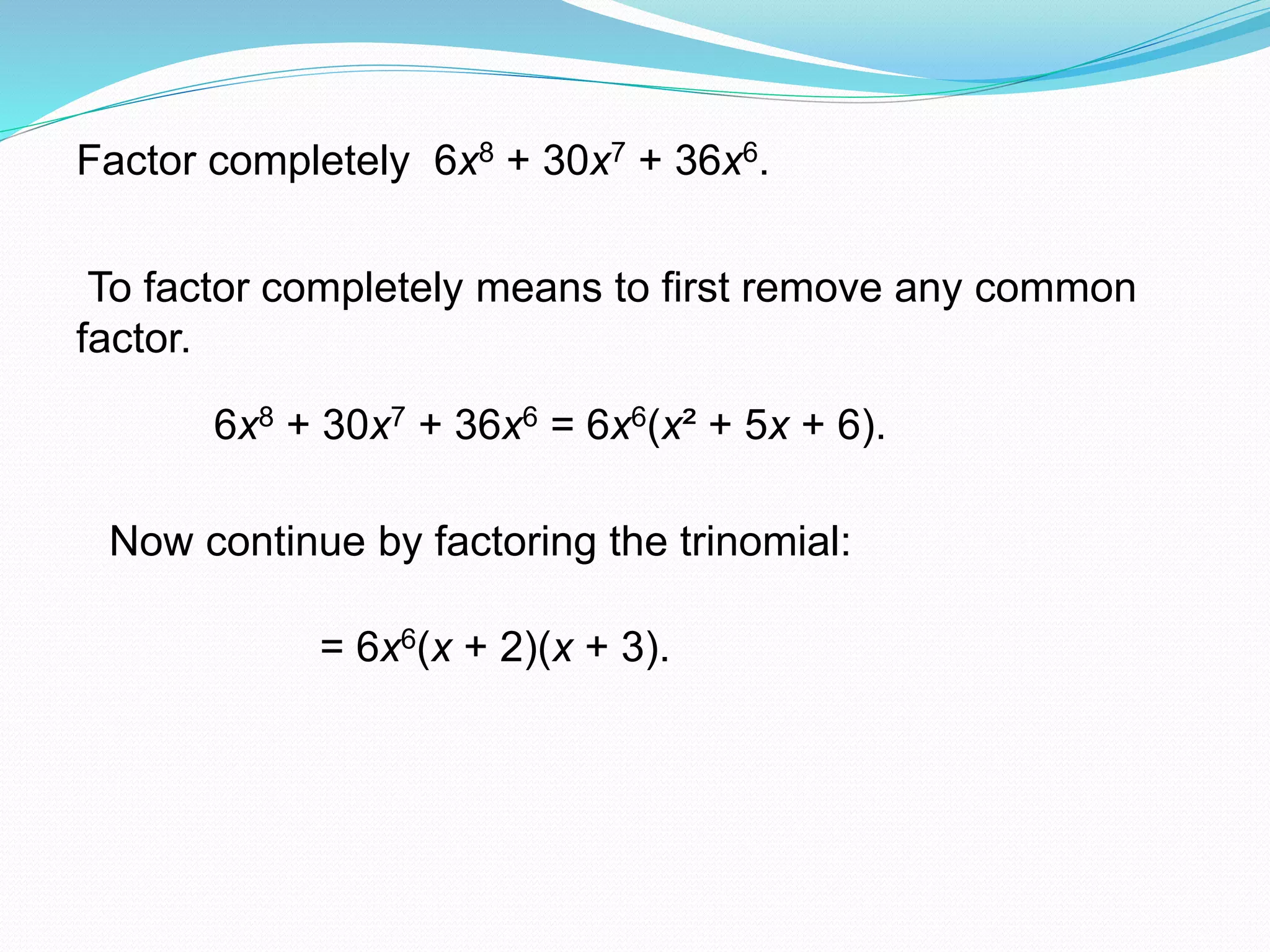Lecture 03 special products and factoring | PPTX