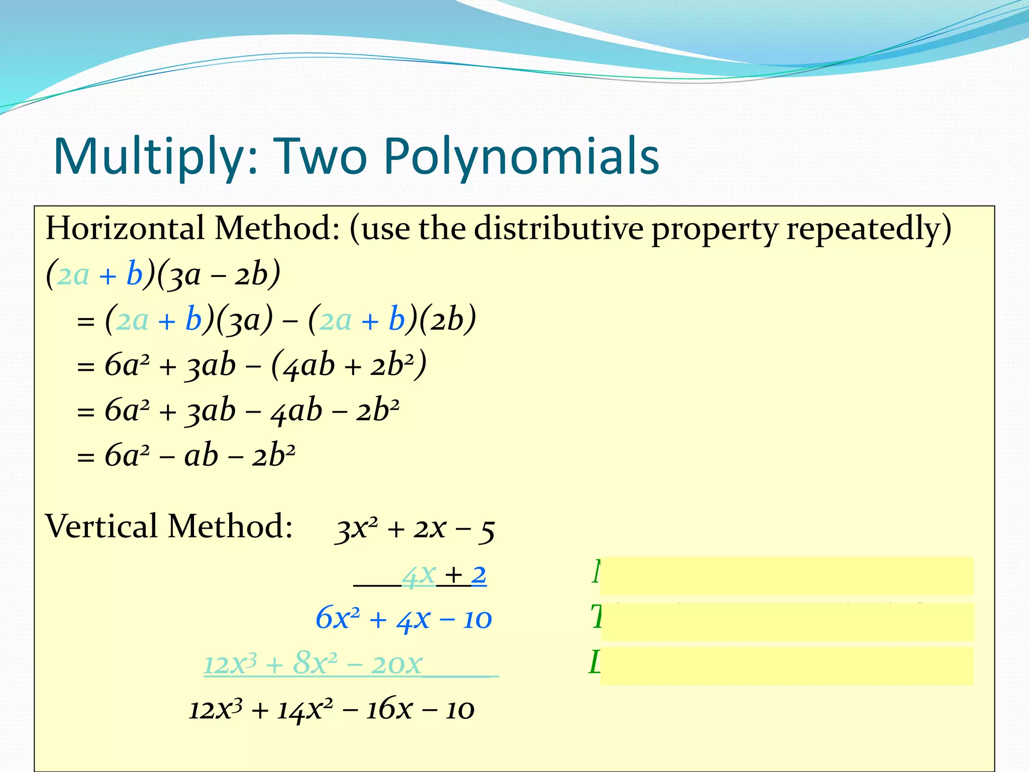 Lecture 03 special products and factoring | PPTX