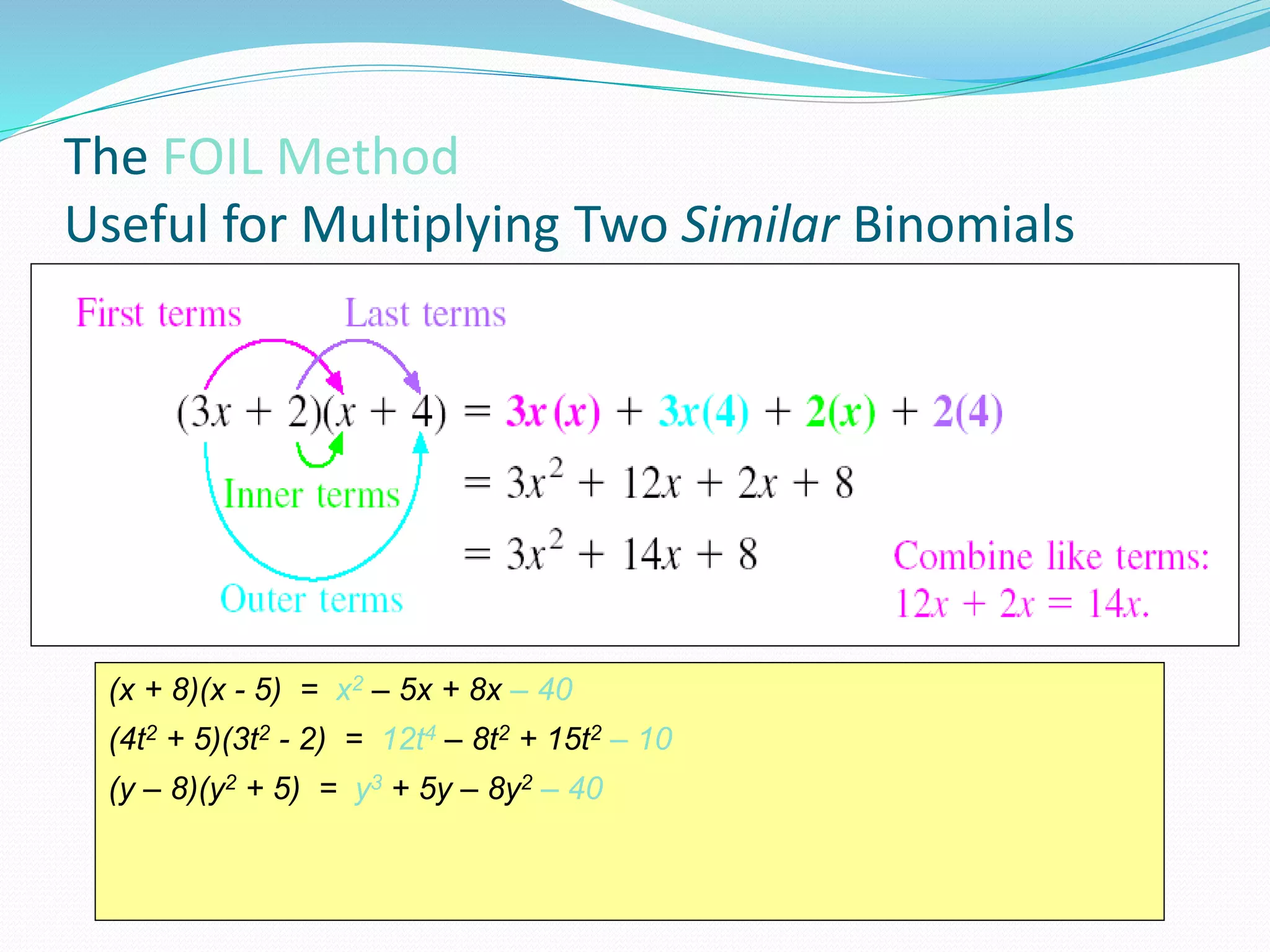 Lecture 03 special products and factoring | PPTX