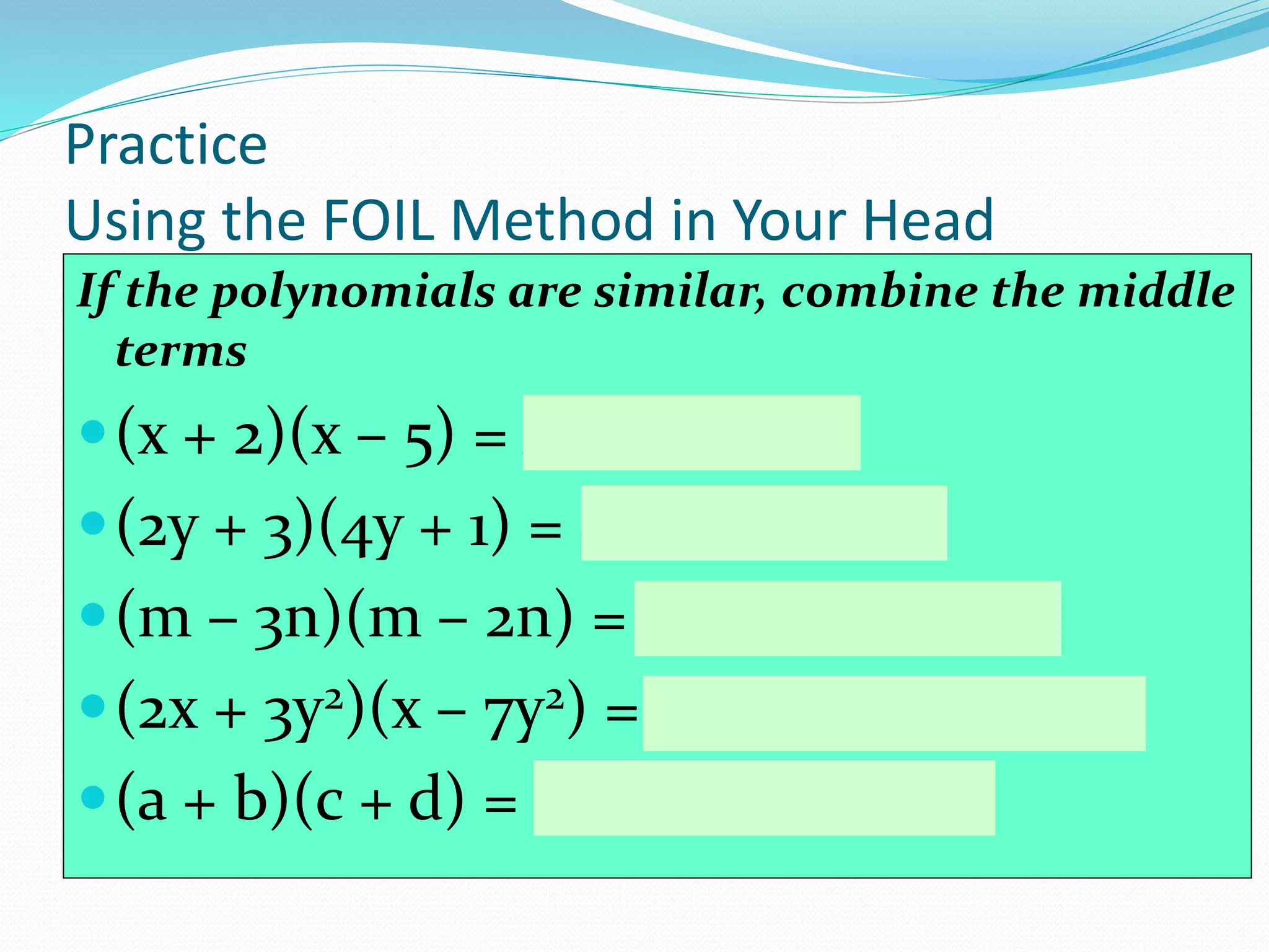 Lecture 03 special products and factoring | PPTX