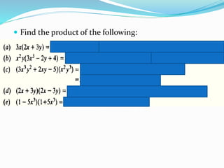 Lecture 03 special products and factoring | PPTX