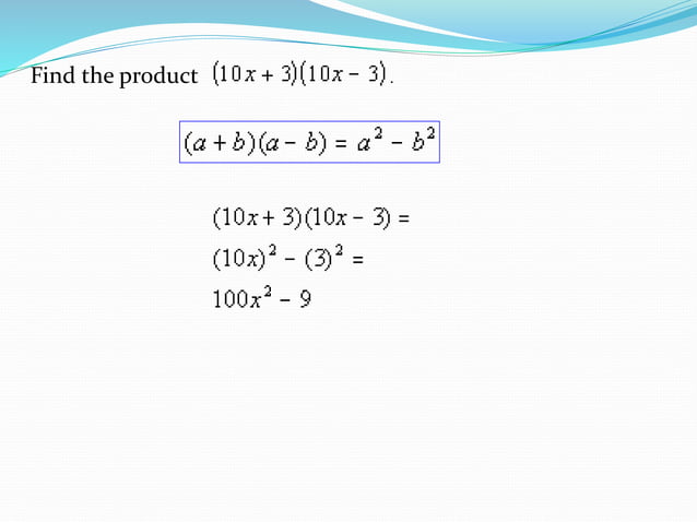 Lecture 03 special products and factoring | PPTX | Physics | Science