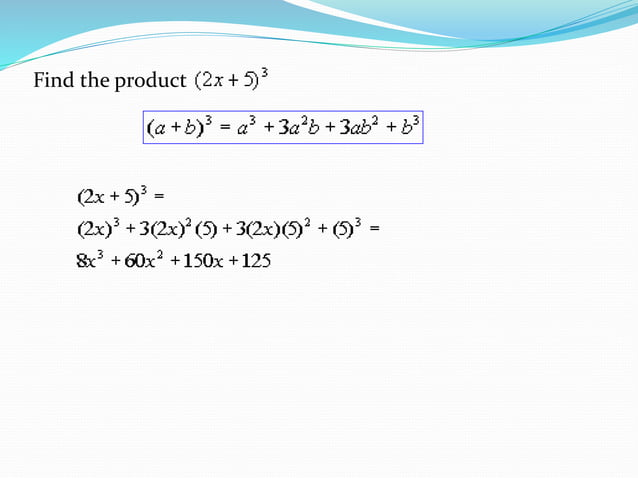 Lecture 03 special products and factoring | PPTX | Physics | Science
