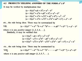 Lecture 03 special products and factoring | PPTX