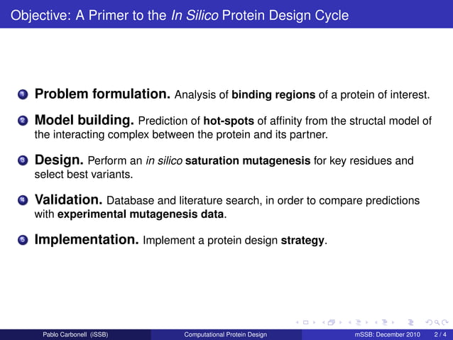 Computational Protein Design. 4. A Practical Exercise | PPT
