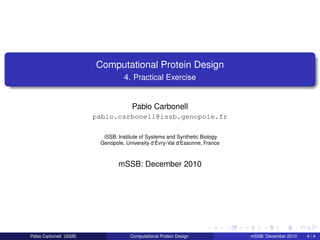 Computational Protein Design. 4. A Practical Exercise | PDF