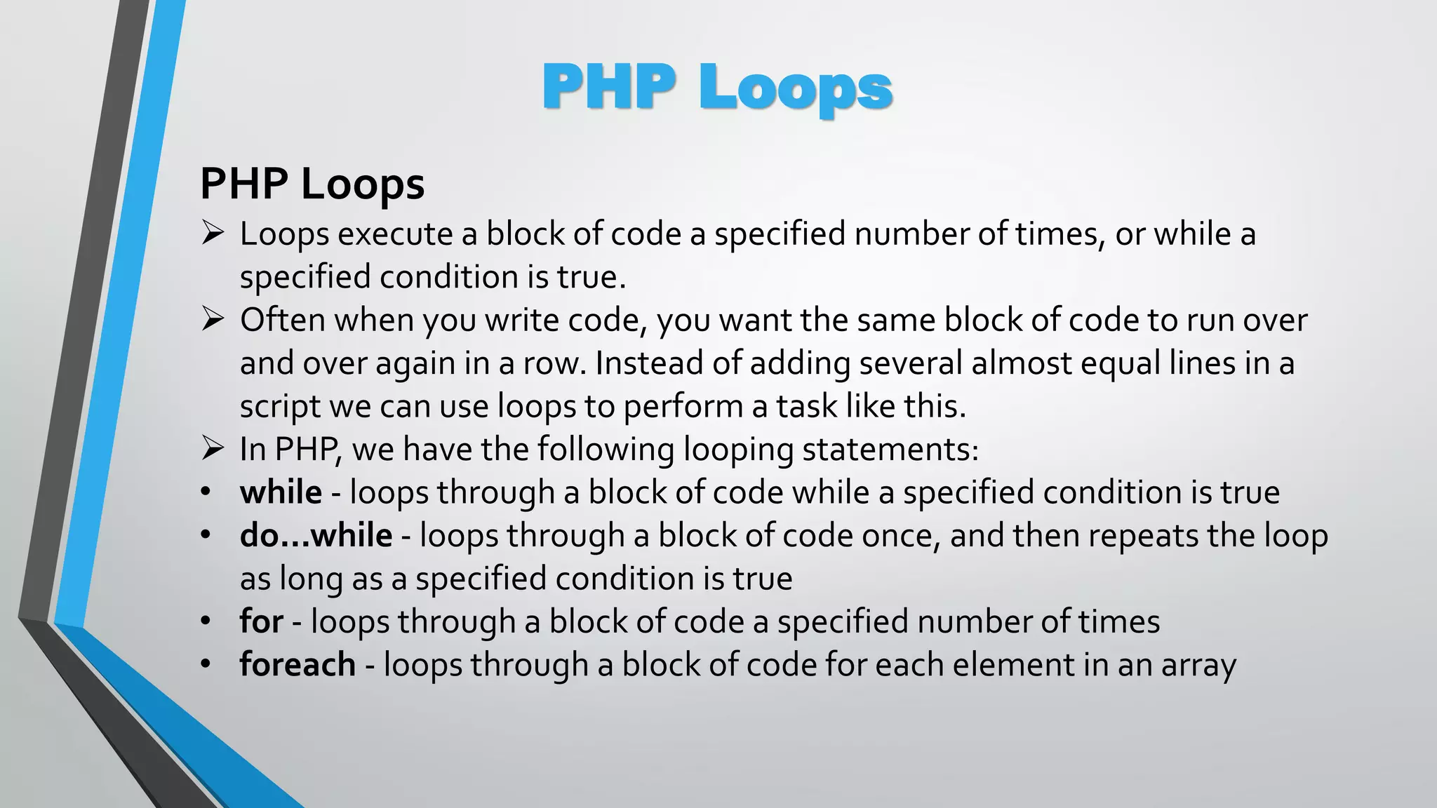 Php Loops And Php Forms Ppt Free Download 5006