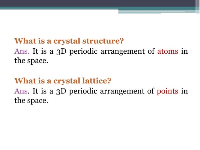 Crystal structure | PPT