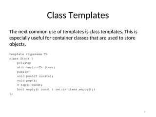 Lecture 04 - Templates.ppt,Class Templates and Function templates | PPT