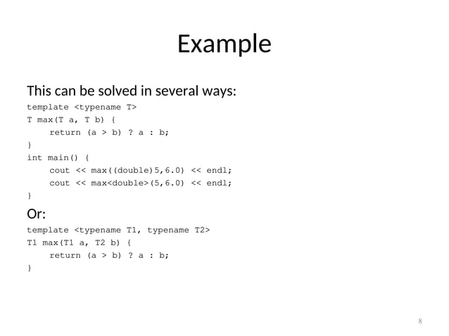 Lecture 04 - Templates.ppt,Class Templates and Function templates | PPT