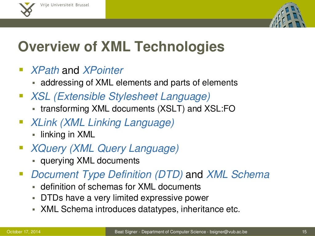 Xml And Xml Applications Lecture 04 Web Information Systems We D…