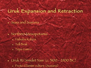 Lecture 04 uruk to early dynastic period (b) | PPT