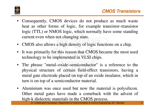 Lecture 04 wafer technology & basics of cmos | PPT
