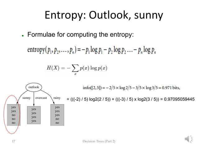 Lecture 4 Decision Trees 2 Entropy Information Gain Gain Ratio Ppt