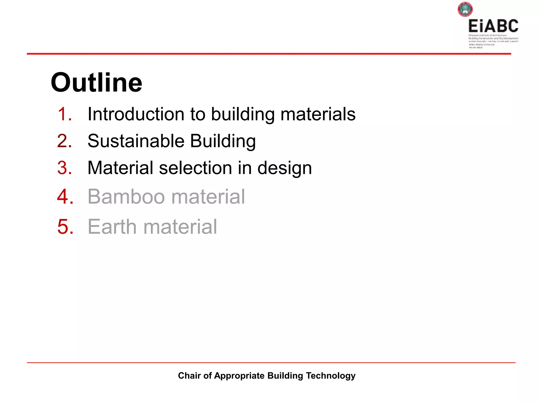 Appropriate material for sustainable building | PPTX | Civil ...