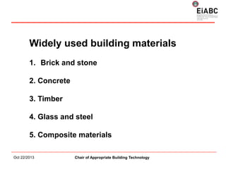 Appropriate material for sustainable building | PPT