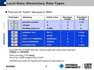 Lecture04 abap on line | PPT | Programming Languages | Computing