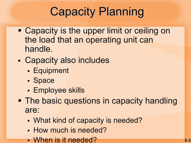 Capacity planing | PPT