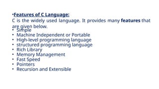 Lecture04 C PPT(c programming language ).pptx | Free Download