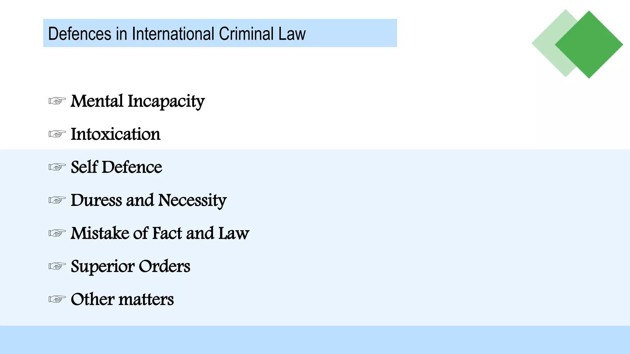 Defences under International Criminal Law | PPTX