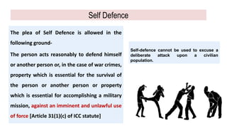 Defences under International Criminal Law | PPTX