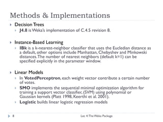 Lecture 4: The Weka Package | PPTX