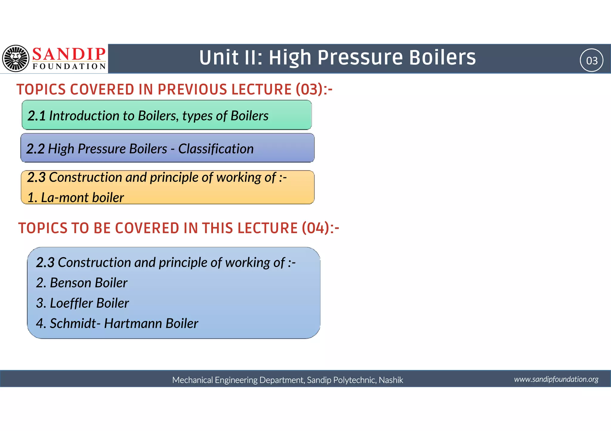 Lecture 04_PPE_Unit 2: High Pressure Boilers | PDF